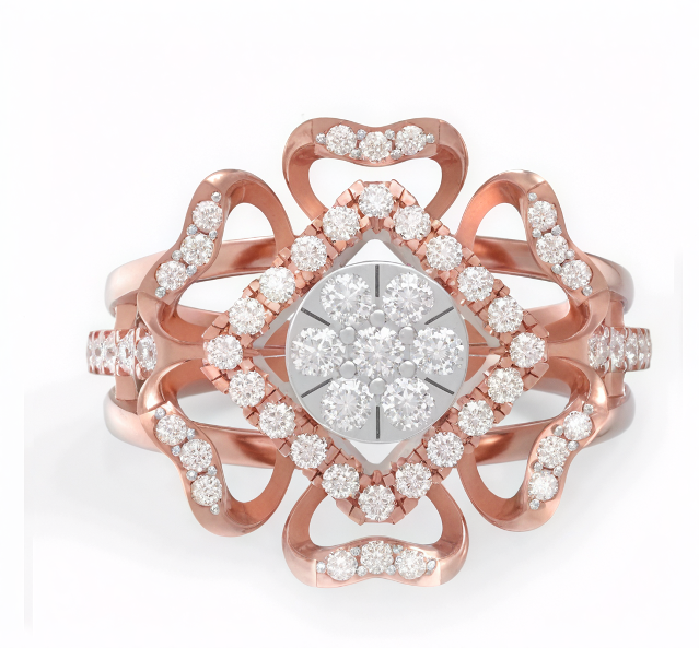 Manmohini Ring – 0.515 CTW Lab-Grown Diamond Heart-Inspired Ring in ...